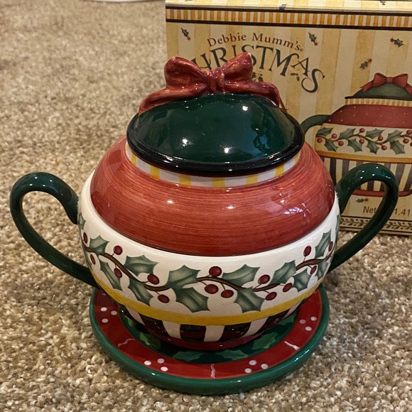 Debbie Mumm | Holiday | Debbie Mumm Christmas Canister With Saucer ...
